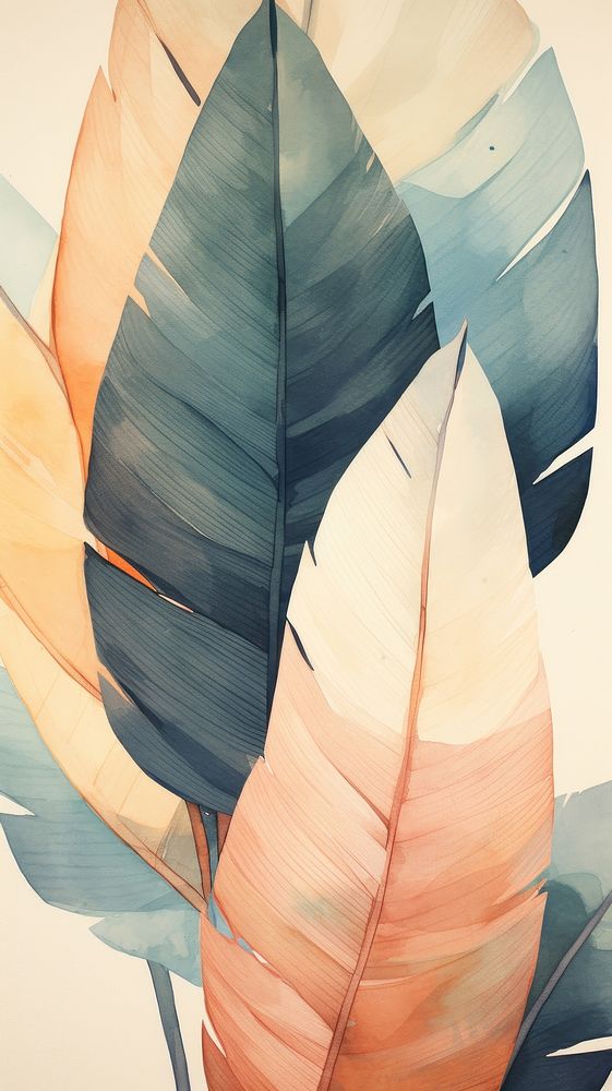 Leaves tropical abstract painting plant. | Free Photo Illustration ...