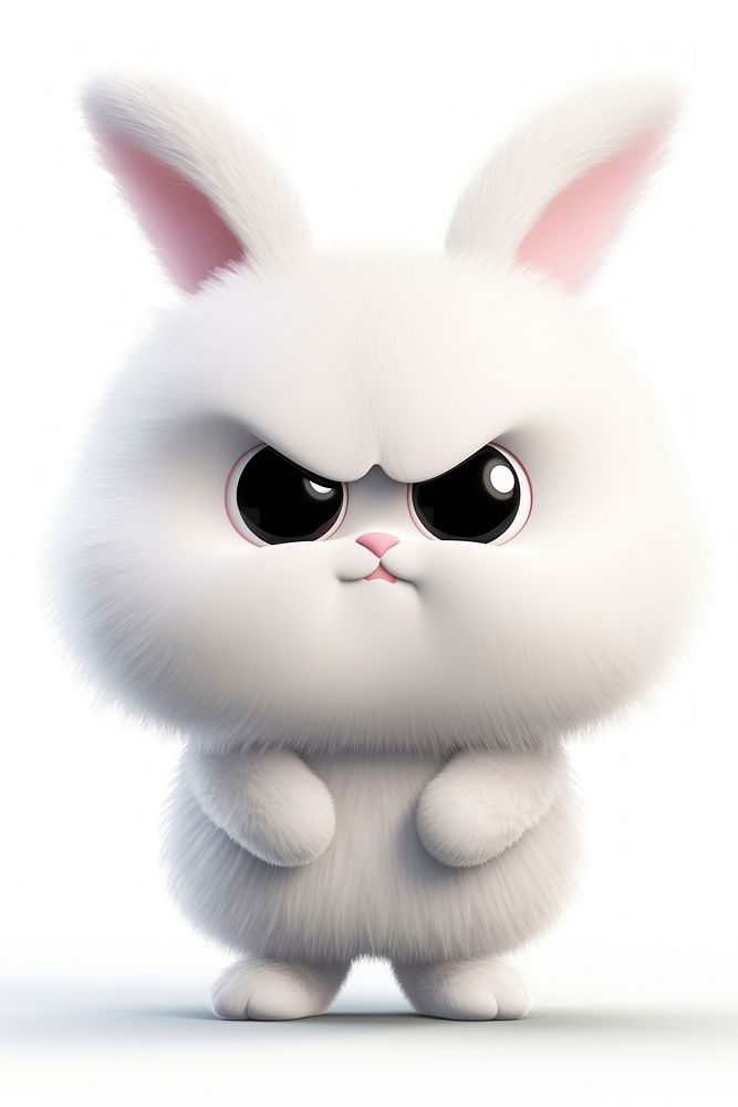 Angry bunny cartoon mammal animal | Free Photo Illustration - rawpixel