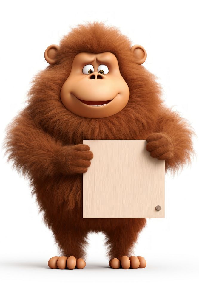 Frown monkey animal orangutan standing. | Premium Photo Illustration ...