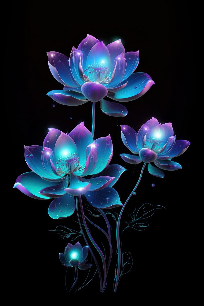 Lotus flowers plant inflorescence illuminated. | Free Photo ...