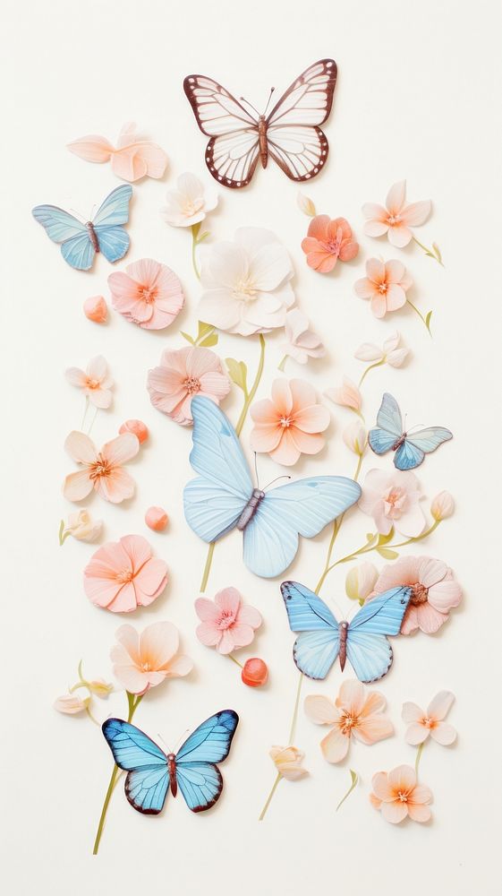 Butterflies and flower pattern animal | Premium Photo Illustration ...