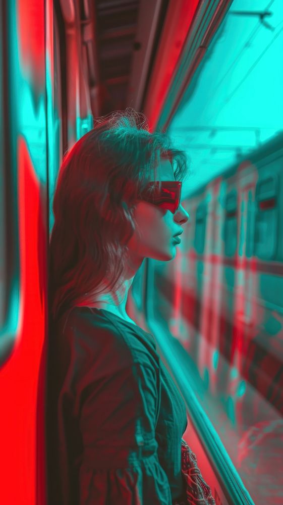 Anaglyph woman train photography portrait. | Premium Photo - rawpixel