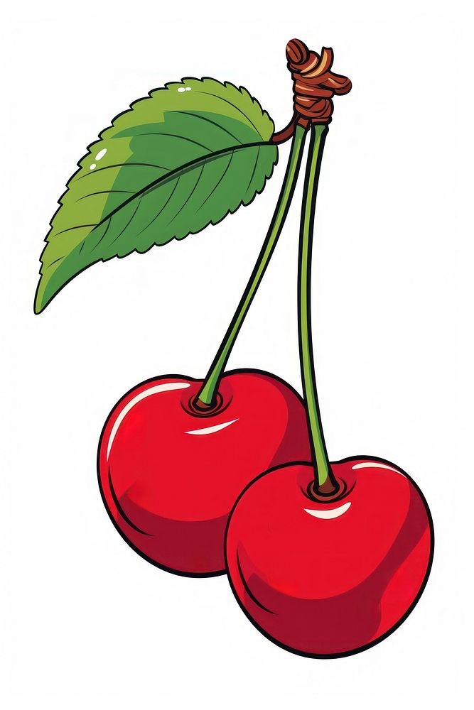 Cherry cartoon fruit plant. | Free Photo Illustration - rawpixel
