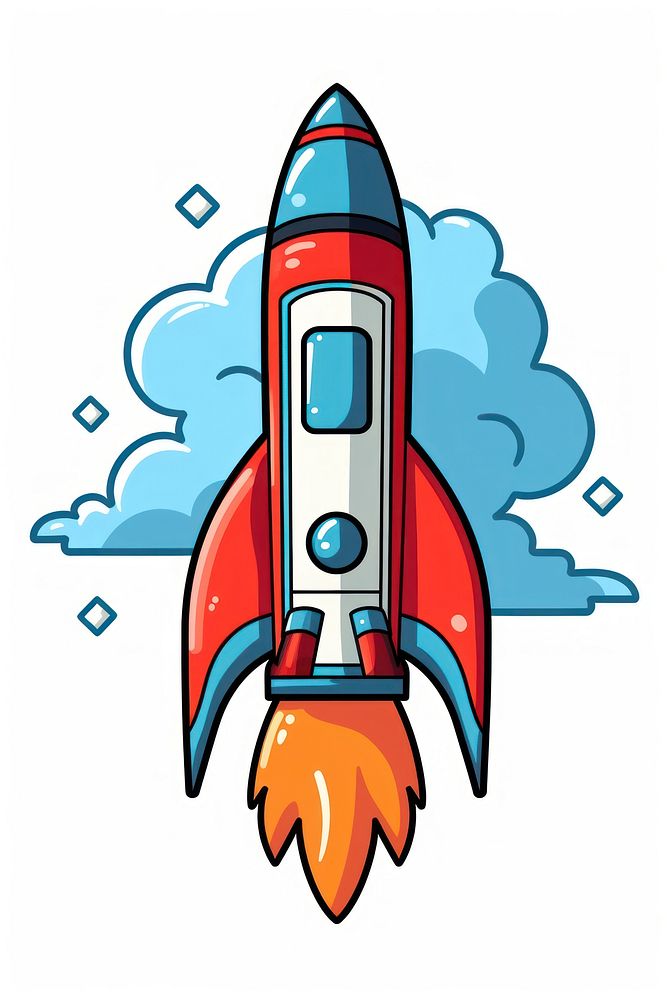 Rocket aircraft vehicle cartoon. | Free Photo Illustration - rawpixel