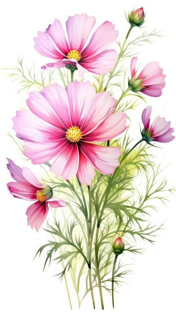Cosmos flowers border petal plant | Premium Photo Illustration - rawpixel