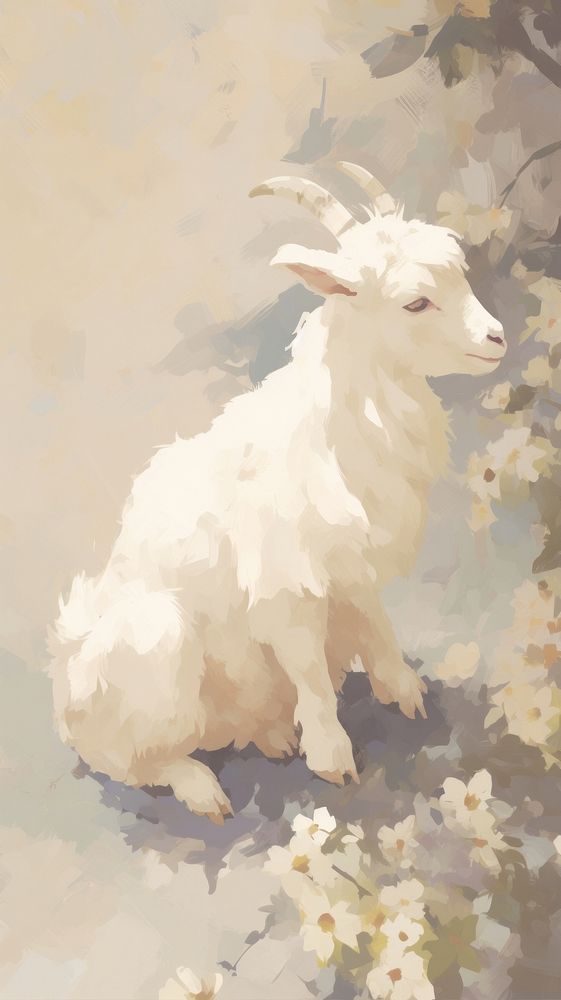 Cute goat fat wallpaper animal | Premium Photo Illustration - rawpixel