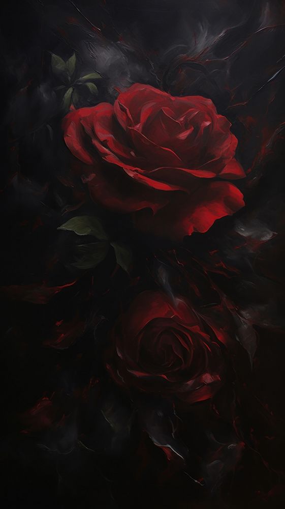 Acrylic paint red rose painting | Premium Photo Illustration - rawpixel