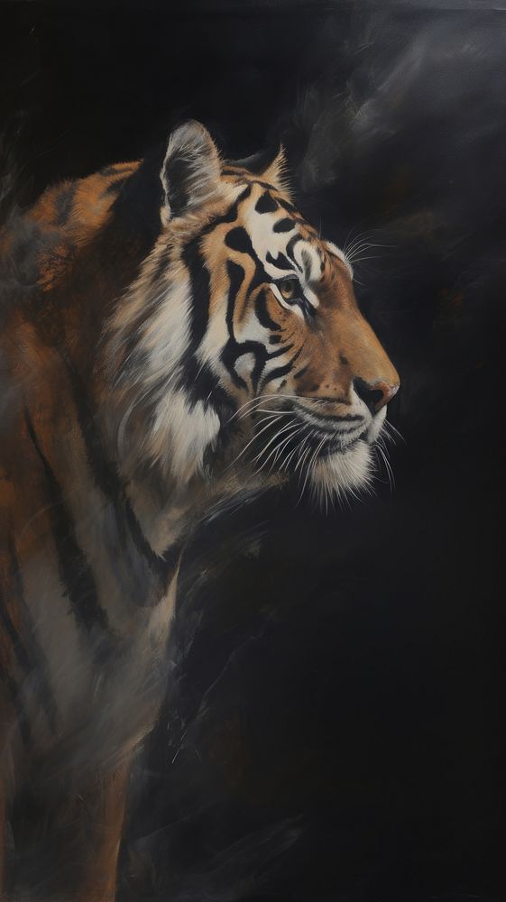 Acrylic paint tiger wildlife animal | Premium Photo Illustration - rawpixel