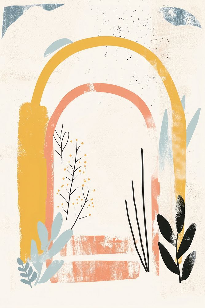 Cute Arch illustration backgrounds painting | Premium Photo ...