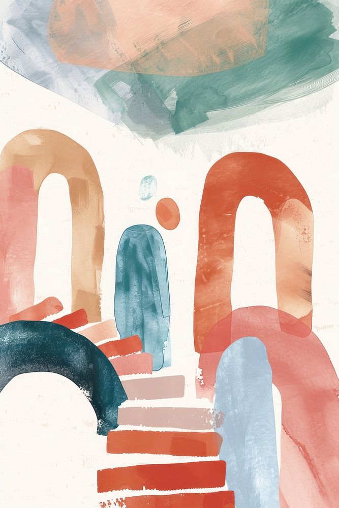 Cute Arch illustration architecture staircase | Premium Photo ...