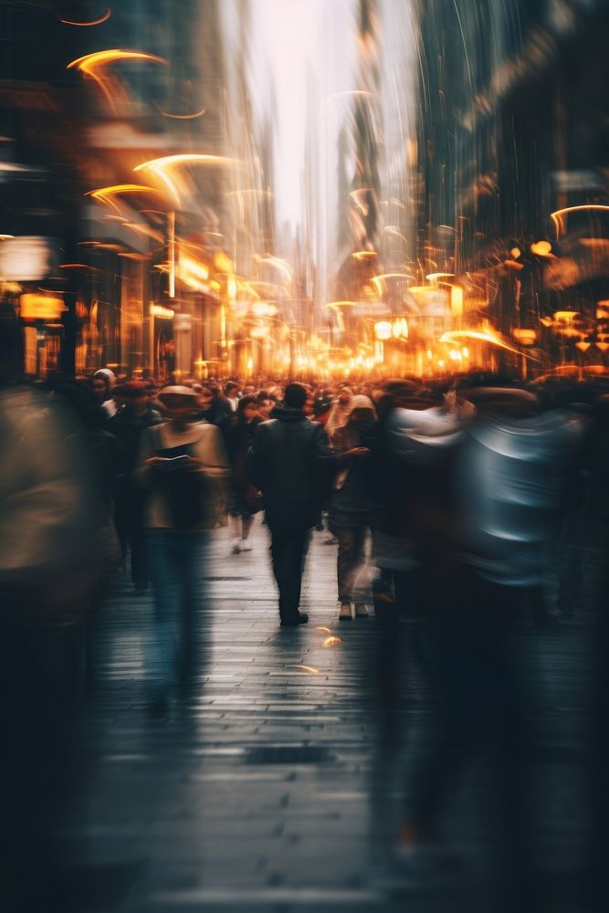 Crowd street architecture cityscape. | Premium Photo Illustration ...