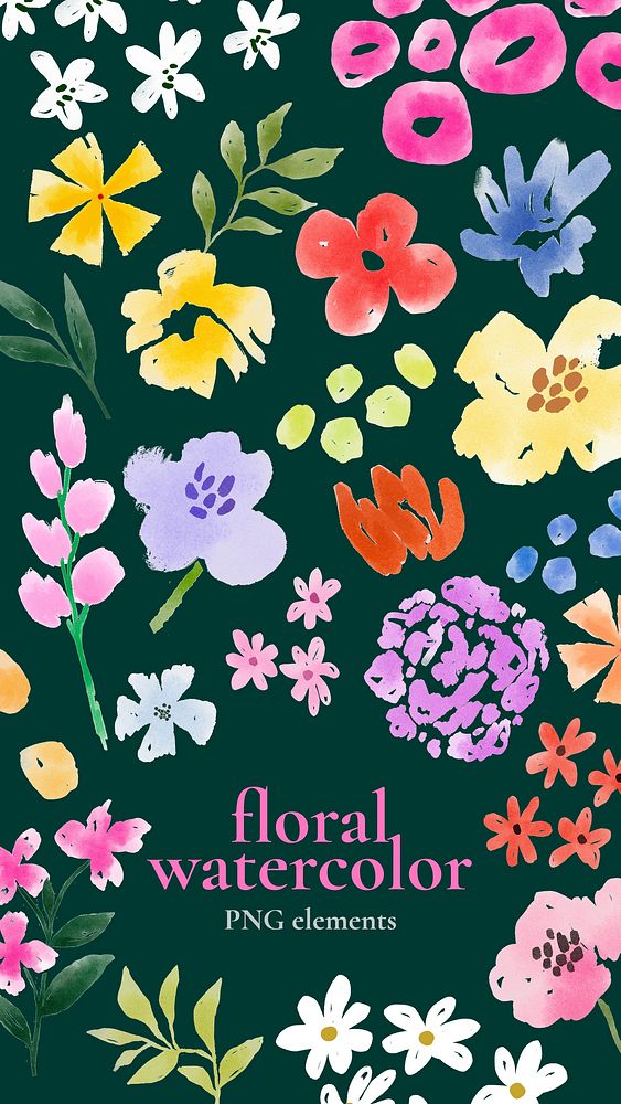 Floral watercolor png element set | Premium Photo - rawpixel