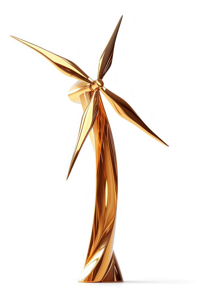 Wind turbine gold appliance windmill. | Premium Photo Illustration ...