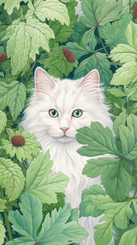 Realistic hand drawing white cat | Premium Photo Illustration - rawpixel