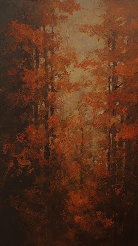 Acrylic paint autumn forest painting | Premium Photo Illustration ...