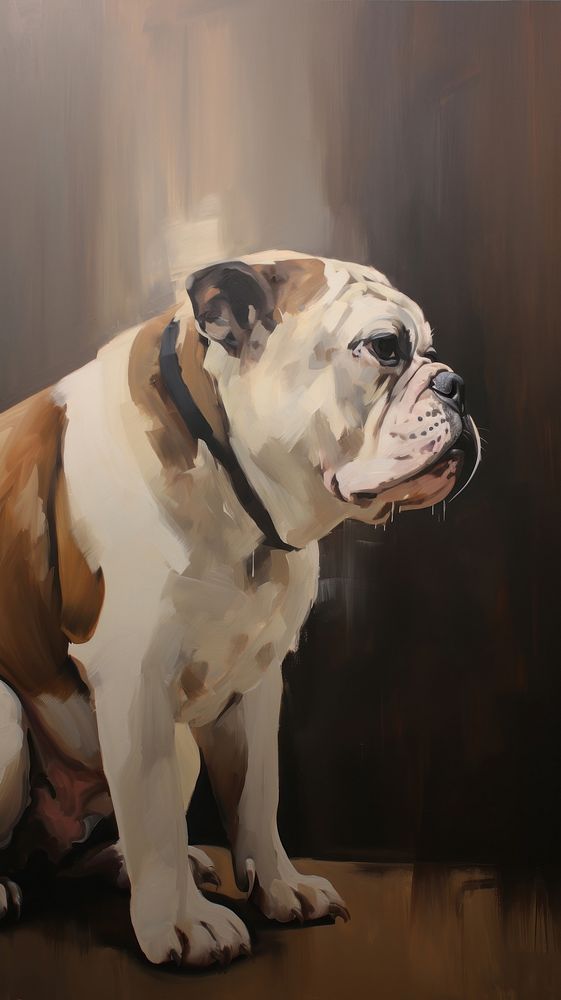 Acrylic paint bulldog animal mammal | Free Photo Illustration - rawpixel