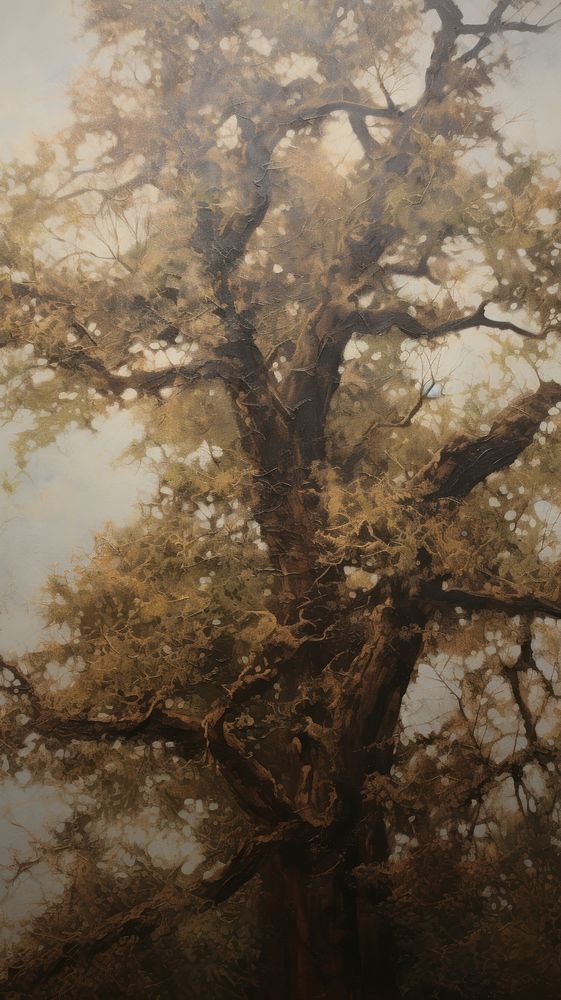 Acrylic paint oak tree outdoors | Premium Photo Illustration - rawpixel