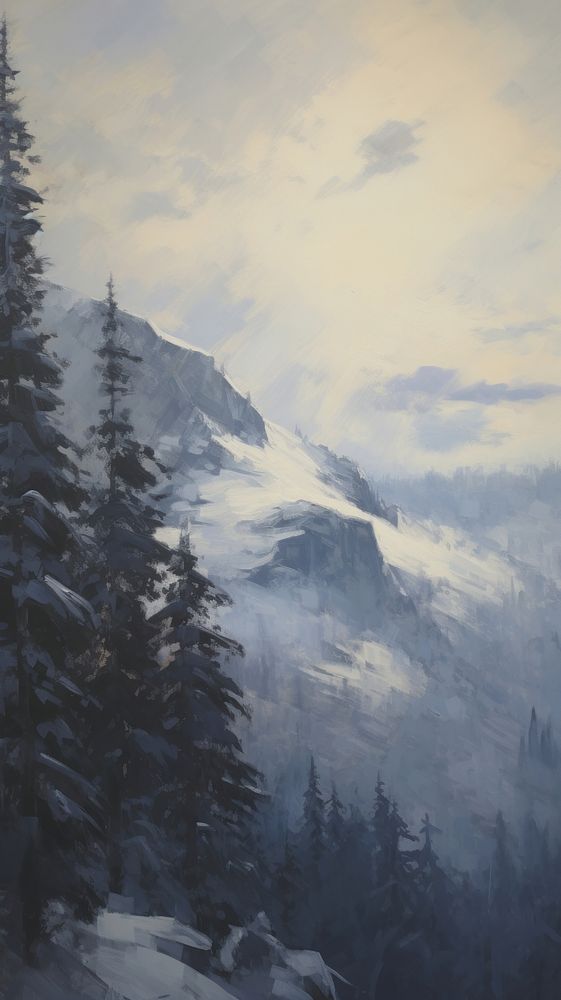 Mountain snow tree outdoors. | Premium Photo Illustration - rawpixel