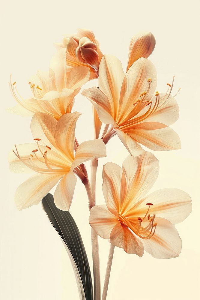 Botanical illustration clivia miniata flower | Free Photo - rawpixel