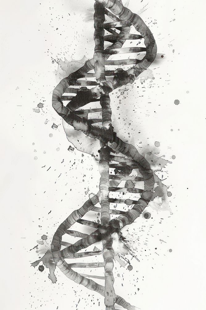 Monochromatic DNA drawing sketch paper. | Premium Photo Illustration ...