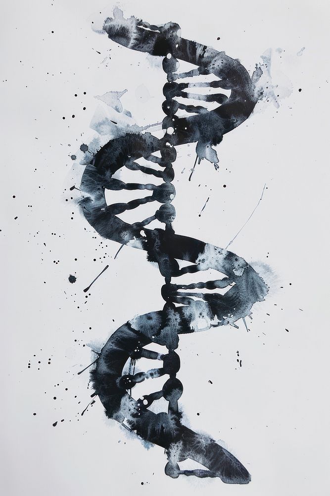 Monochromatic DNA science pattern drawing. | Premium Photo Illustration ...