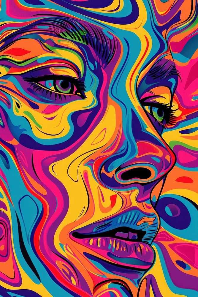 Colorful face contrast background art | Premium Photo Illustration ...