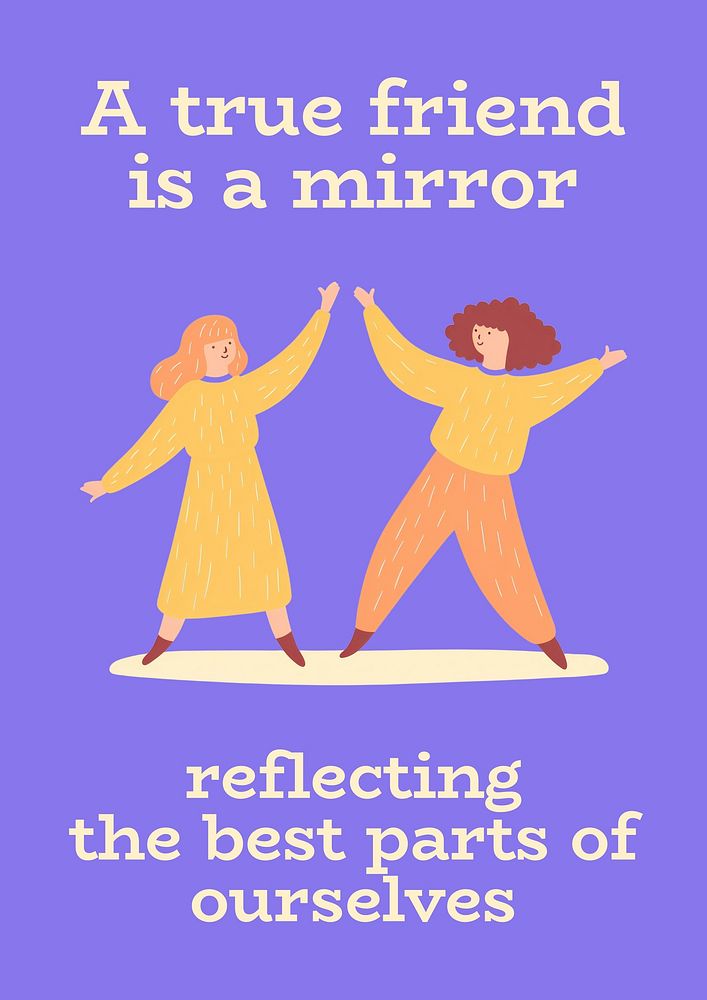 Friendship quote poster template | Free Photo - rawpixel