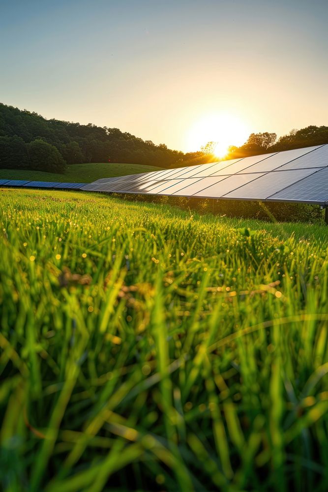 Solar panels grass field countryside. | Free Photo - rawpixel