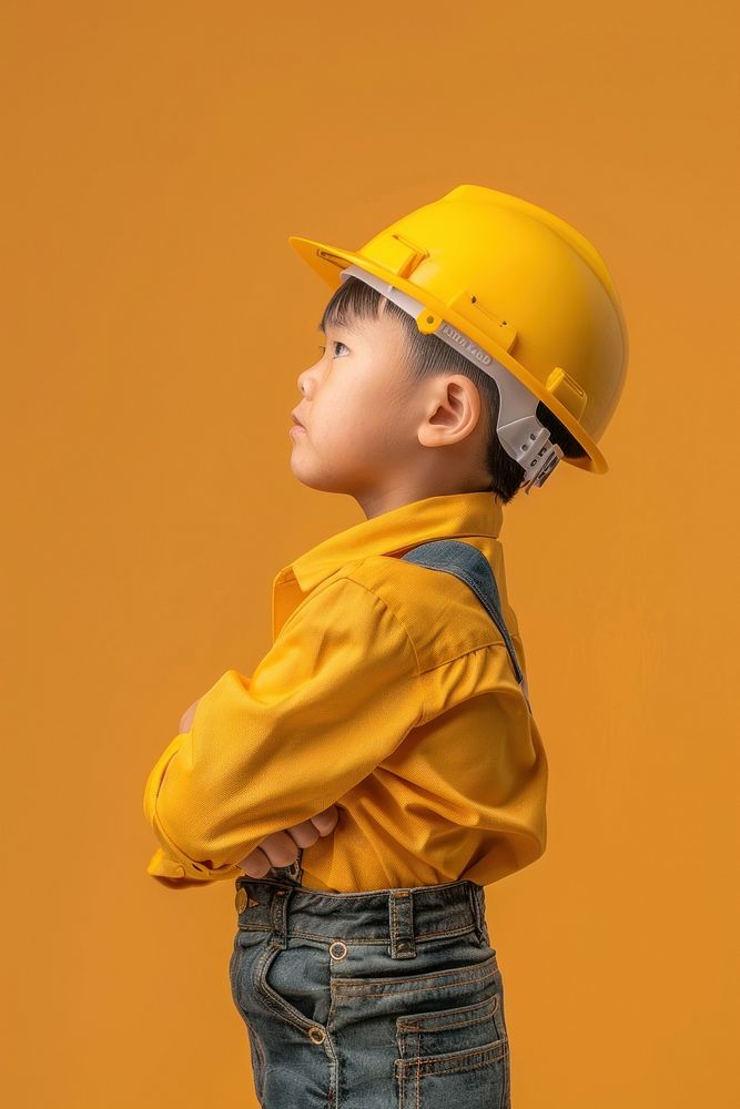 Construction worker side portrait kid | Free Photo - rawpixel