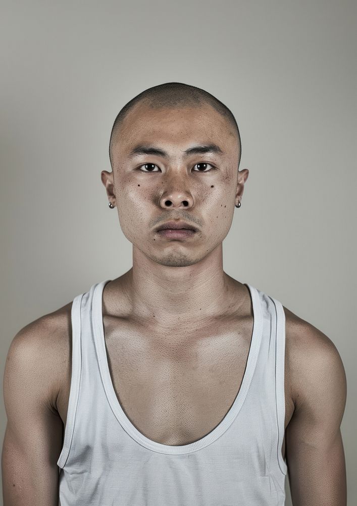 Skinhead asian man portrait photo | Free Photo - rawpixel