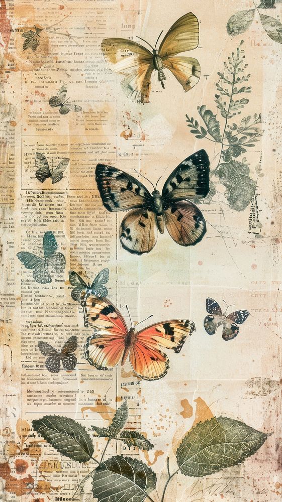 Butterflys wallpaper collage herbs invertebrate. | Free Photo ...