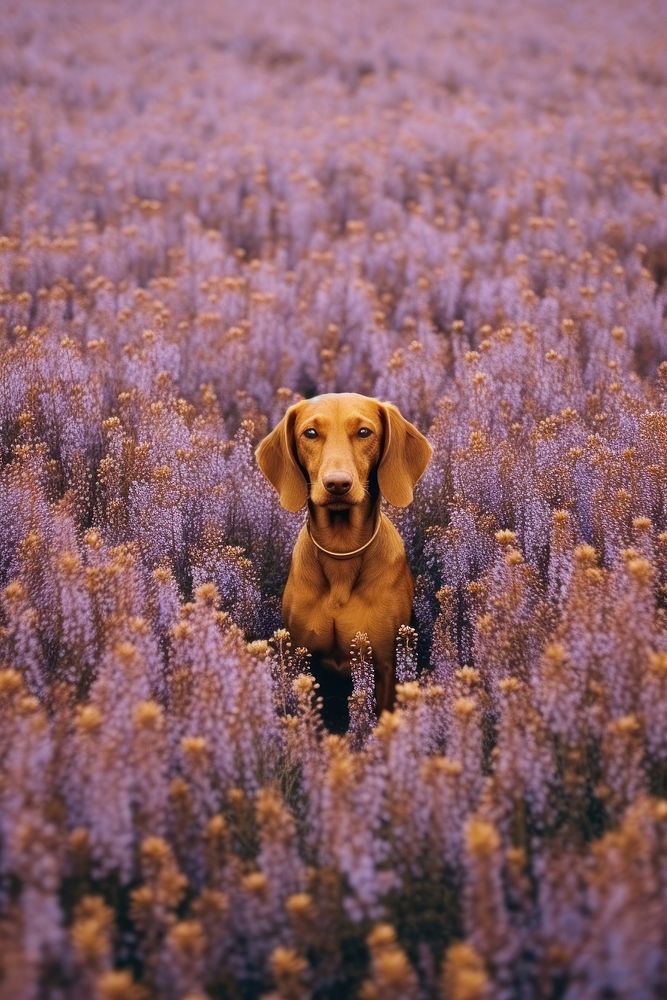 happy dog flower landscape outdoors. | Premium Photo - rawpixel