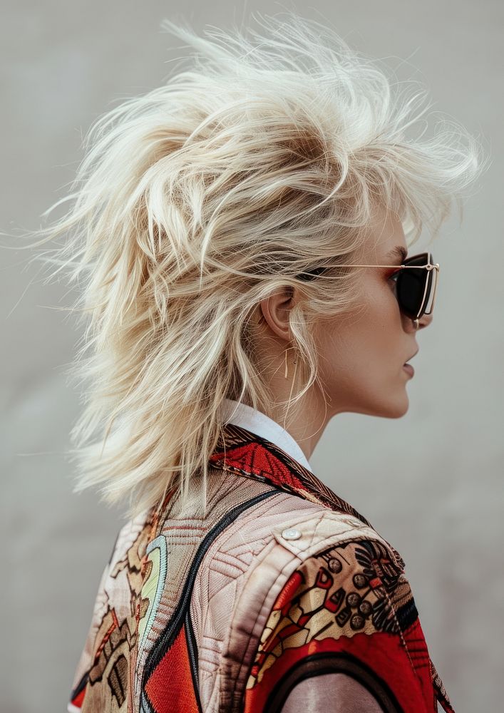 White woman blonde mullets 80s | Free Photo - rawpixel