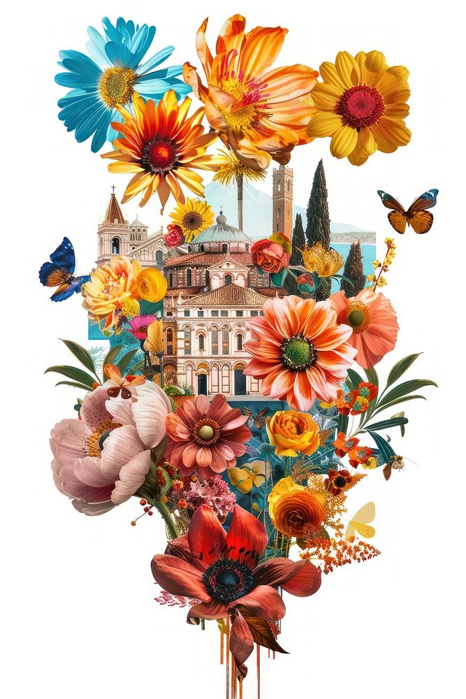 Pattern flower painting collage. | Premium Photo Illustration - rawpixel