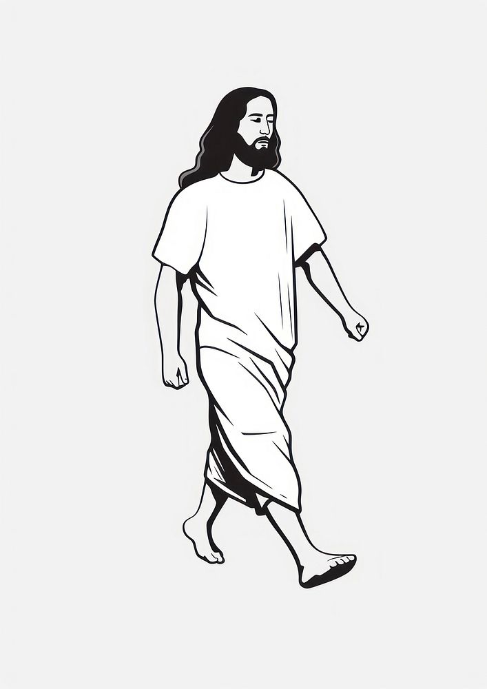 Jesus christ walking art illustrated | Premium Photo Illustration ...