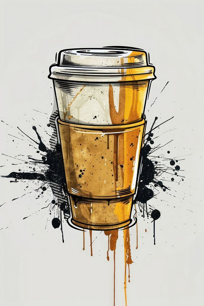 Graffiti coffee cup beverage alcohol | Free Photo Illustration - rawpixel