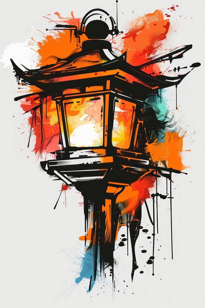 Graffiti lantern art painting. | Free Photo Illustration - rawpixel