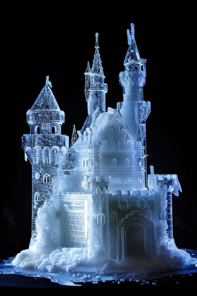 Snow castle architecture building ice. | Premium Photo Illustration ...