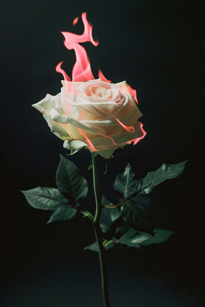 White rose fire flower petal | Premium Photo - rawpixel