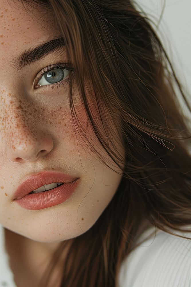 Portrait beauty woman skin freckle | Free Photo - rawpixel