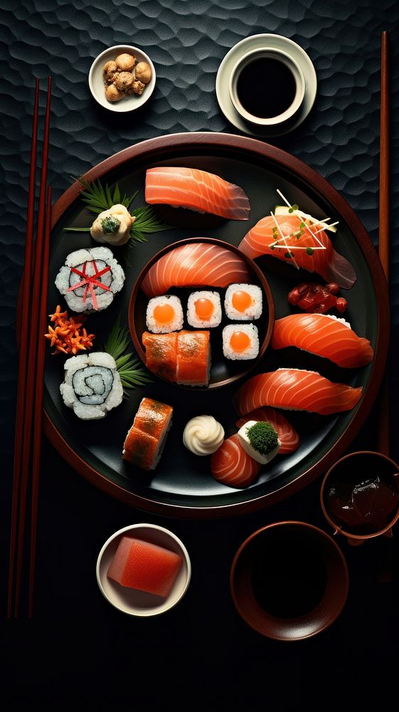 Japanese sushi chopsticks plate food. | Free Photo - rawpixel