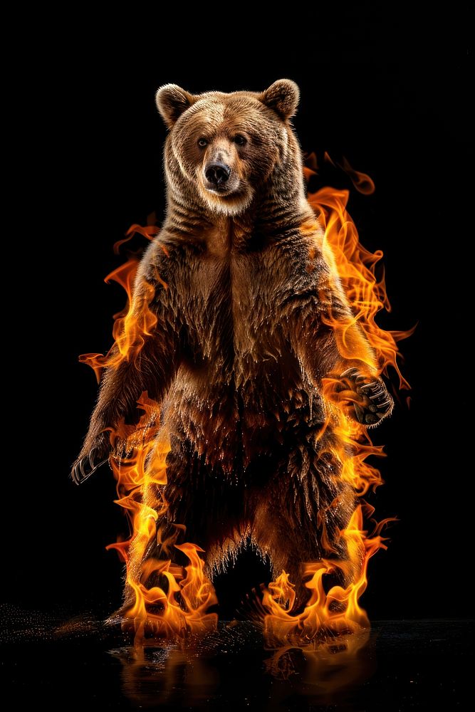 A bear flame fire wildlife. | Free Photo - rawpixel