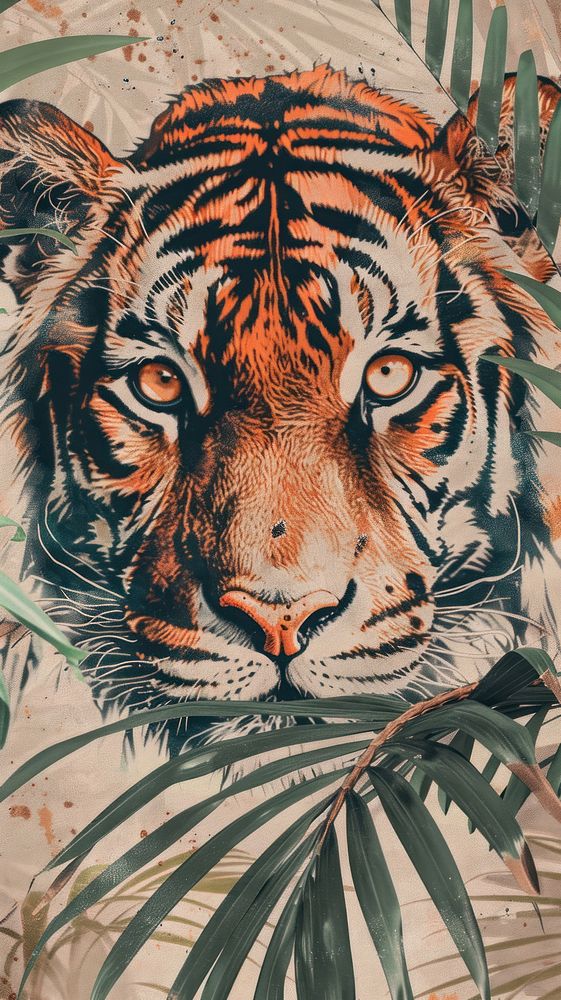 Wallpaper Tiger tiger wildlife drawing. | Free Photo Illustration ...
