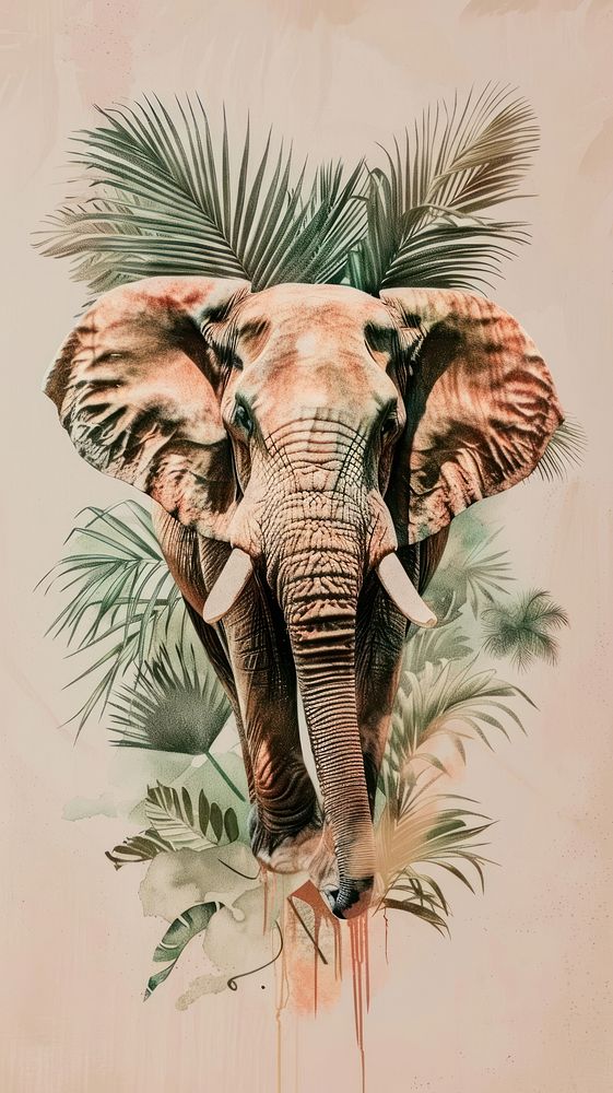 Wallpaper Elephant drawing sketch elephant. | Premium Photo ...