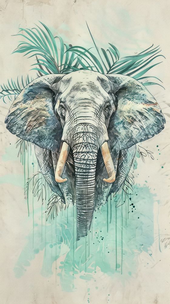 Wallpaper Elephant drawing sketch elephant. | Premium Photo ...