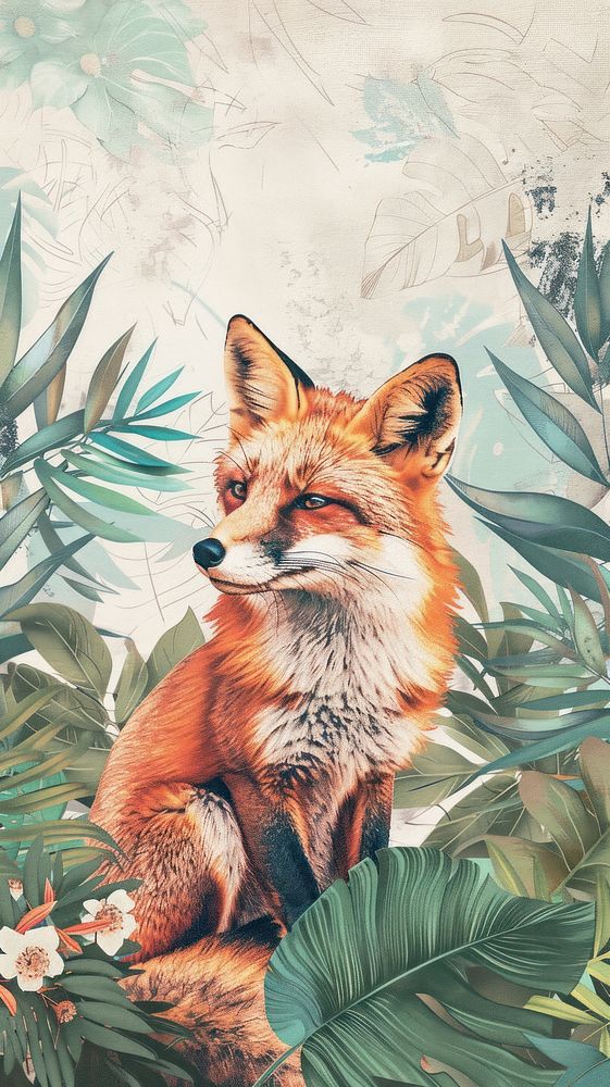 Wallpaper Fox fox backgrounds wildlife. | Free Photo Illustration ...