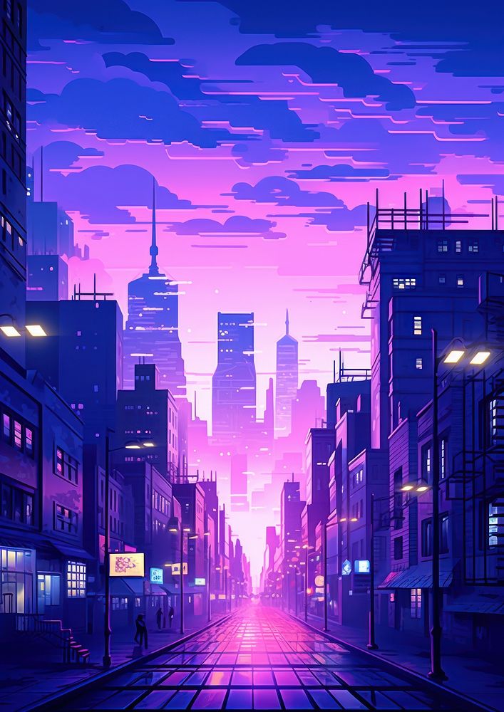 New york city purple architecture | Free Photo Illustration - rawpixel