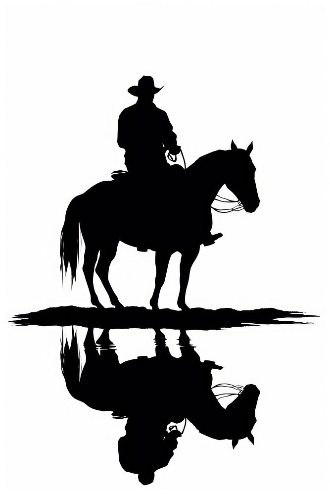 Cowboy silhouette clip art animal | Free Photo Illustration - rawpixel
