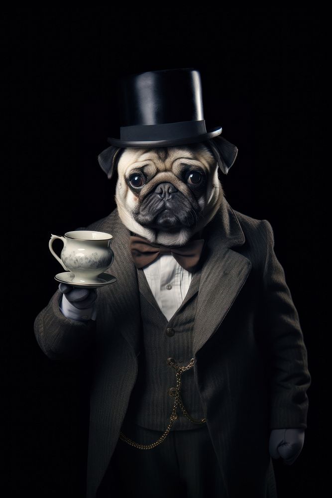 Tea glass Pug Dog portrait | Premium Photo - rawpixel