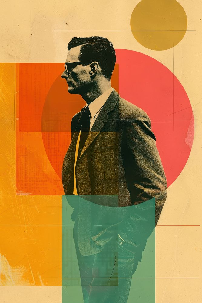 Minimal retro collage photo man | Premium Photo Illustration - rawpixel